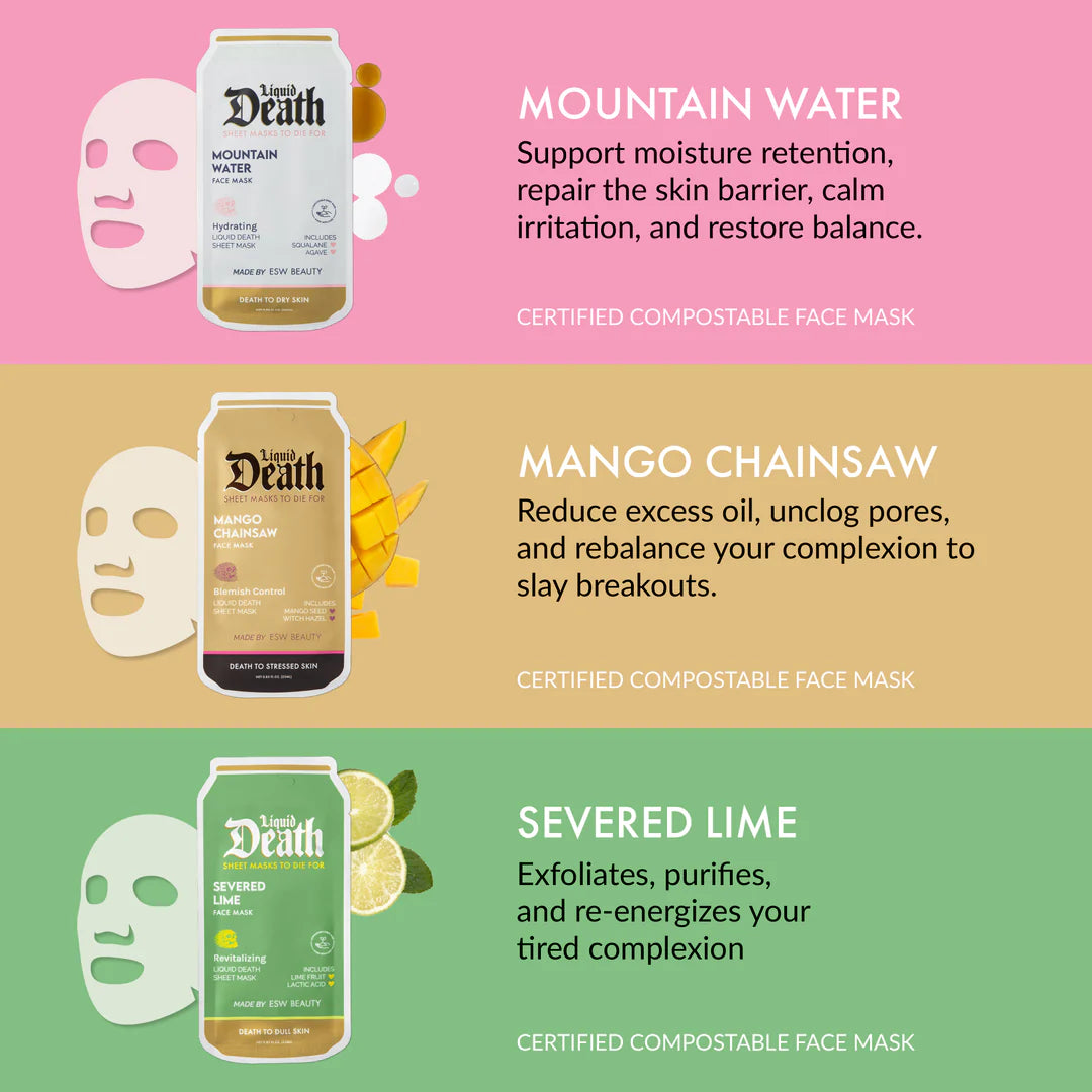 ESW Beauty Liquid Death Face Mask Box Set | The Pharmacy Lab